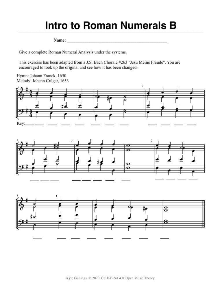 Intro to Roman Numerals B | PDF | Public Domain Music | Christian Music