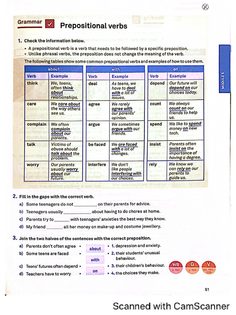Phrasal:Prepositional Verbs Exercises | PDF