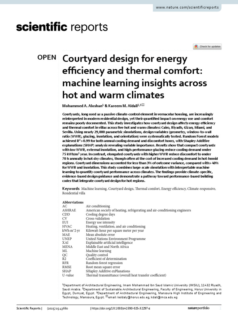 Courtyard design for energy efficiency and thermal comfort | PDF ...