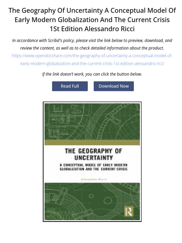 The Geography of Uncertainty A Conceptual Model of Early Modern ...