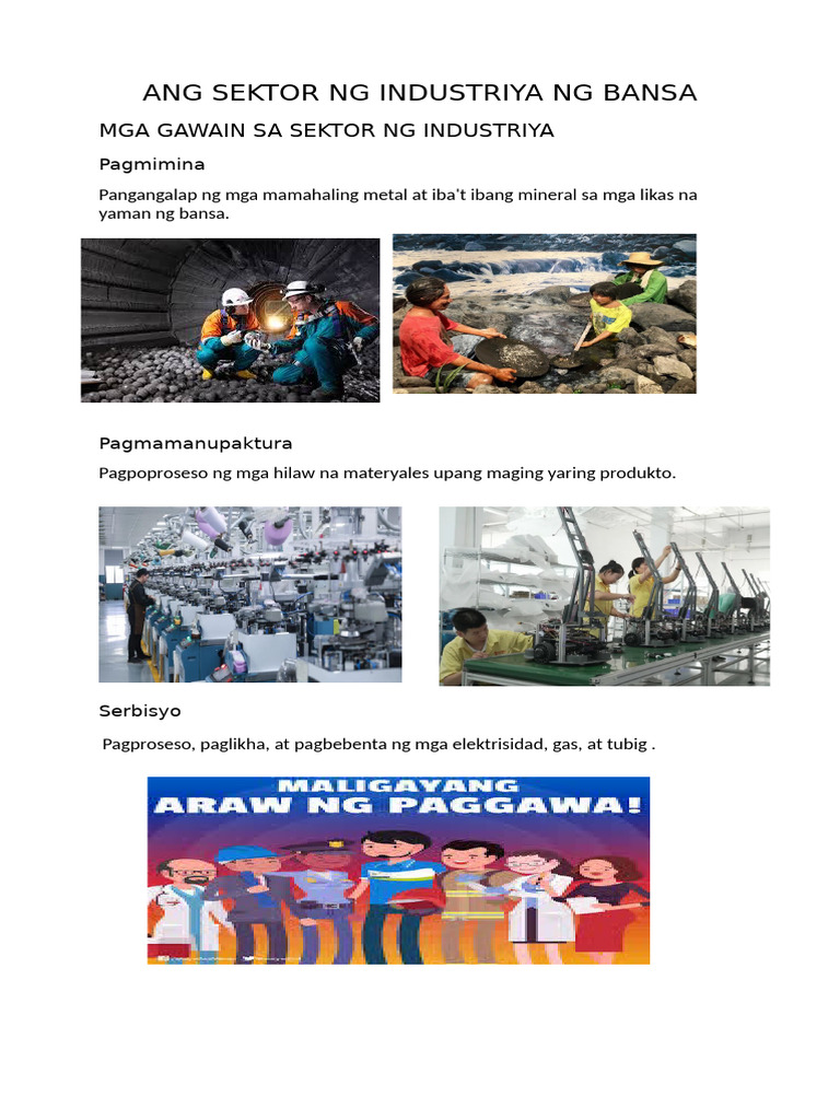 Ang Sektor NG Industriya NG Bansa | PDF