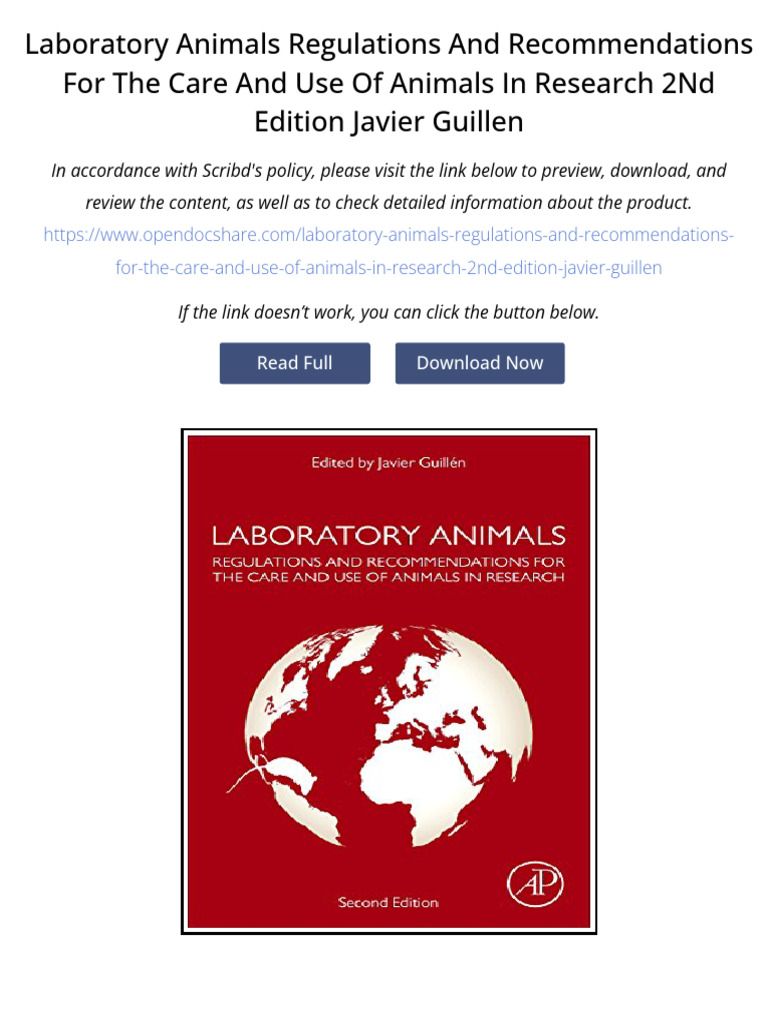 Laboratory Animals Regulations and Recommendations for the Care and Use ...