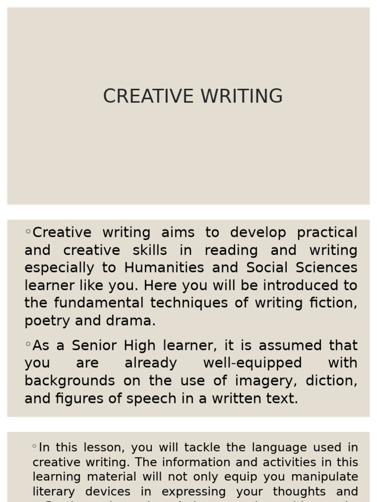 Creative Writing Techniques for Students | PDF | Experience
