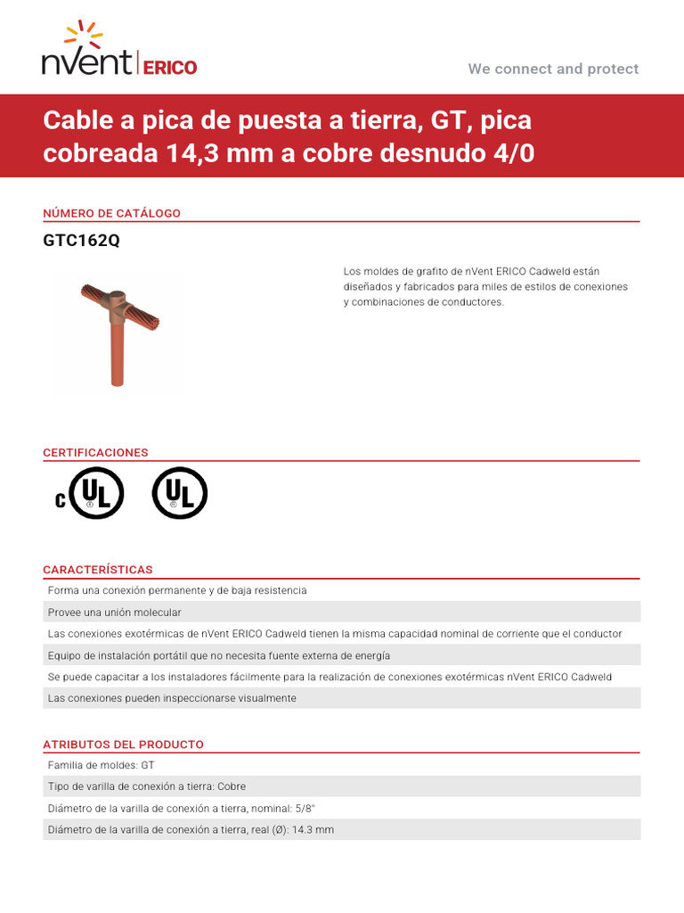 NVent ERICO Cable to Ground Rod GT 5 8 Quot Copper Bonded Rod to 4 0 ...