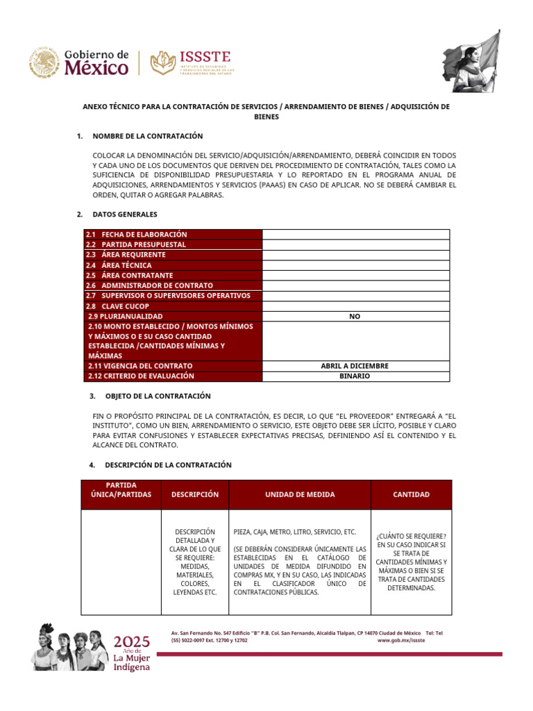 1. Modelo de Anexo Técnico 2026 | PDF