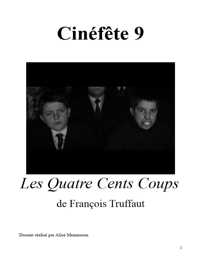 Analyse des Quatre Cents Coups de Truffaut | PDF | Cinématographie ...