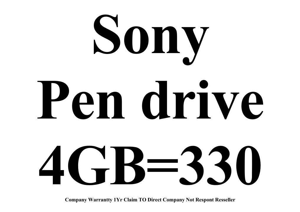 Sony Pen Drives: 4GB & 8GB Prices | PDF