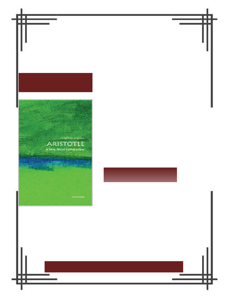 Aristotle a very short introduction Jonathan Barnes ebook ready to ...