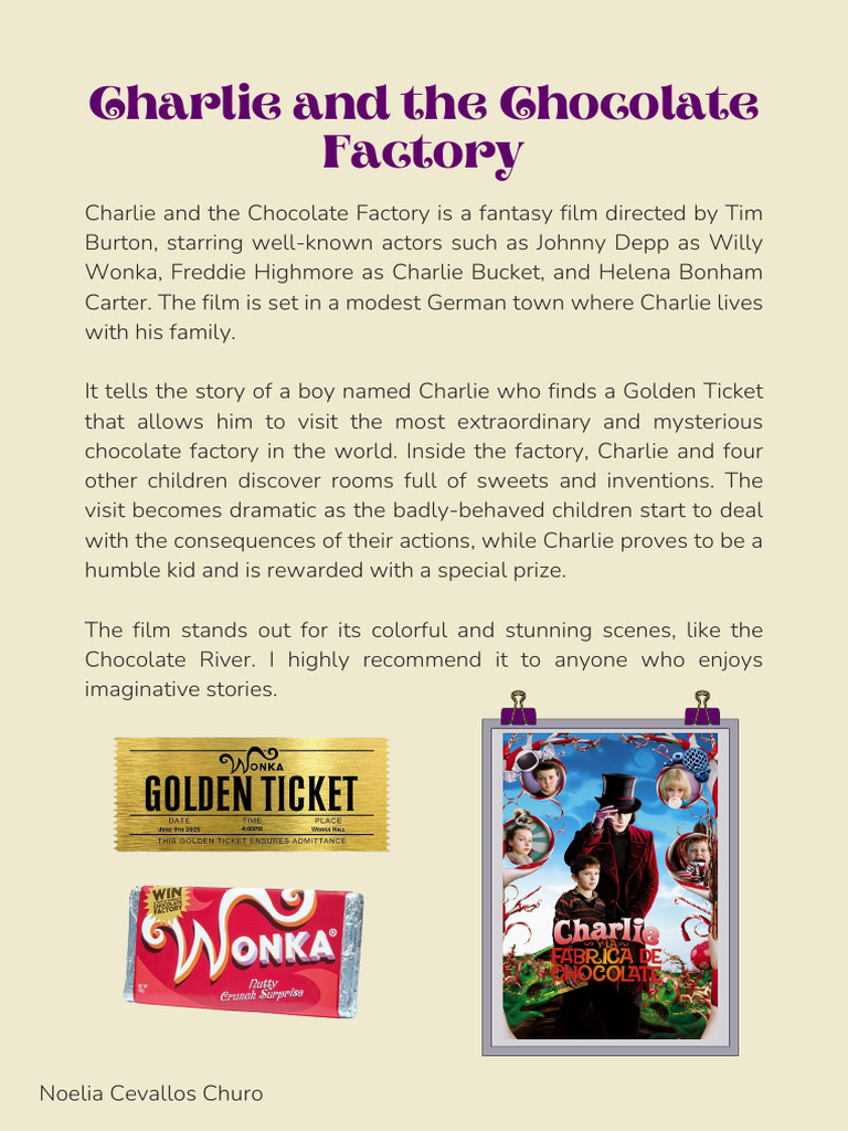 Charlie and the Chocolate Factory Film Review | PDF
