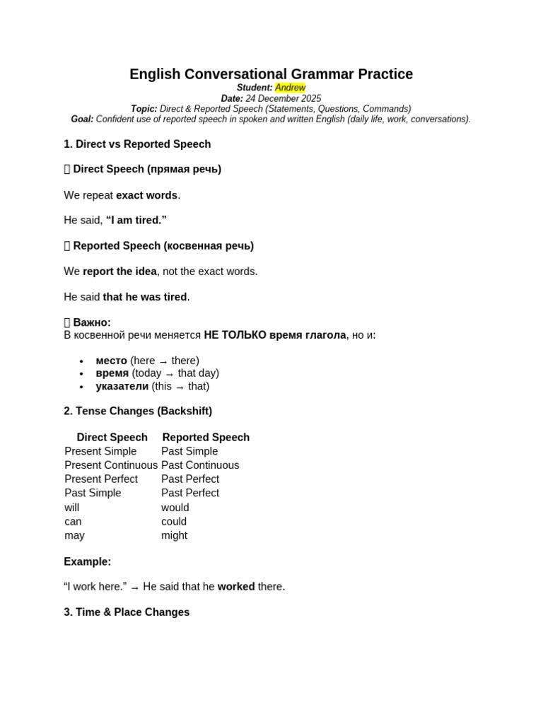 Mastering Direct and Reported Speech | PDF | Linguistics | Grammar