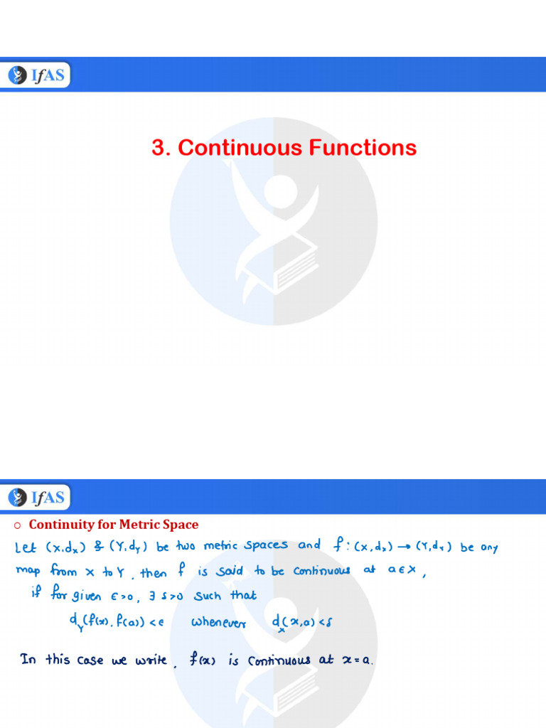 359 Unit 2 Topology Lectures l06 Continous Functions PDF | PDF