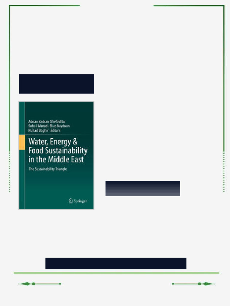 Water Energy Food Sustainability in the Middle East The Sustainability Triangle 1st Edition ...