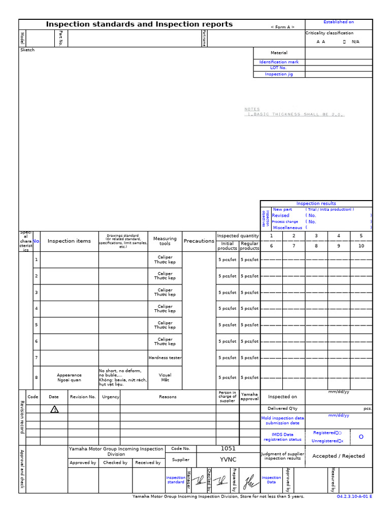 Form n5 Của Yamaha | PDF