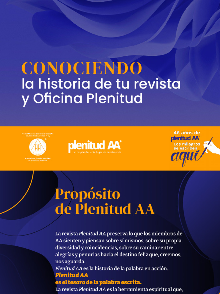 Historia y evolución de Plenitud AA | PDF