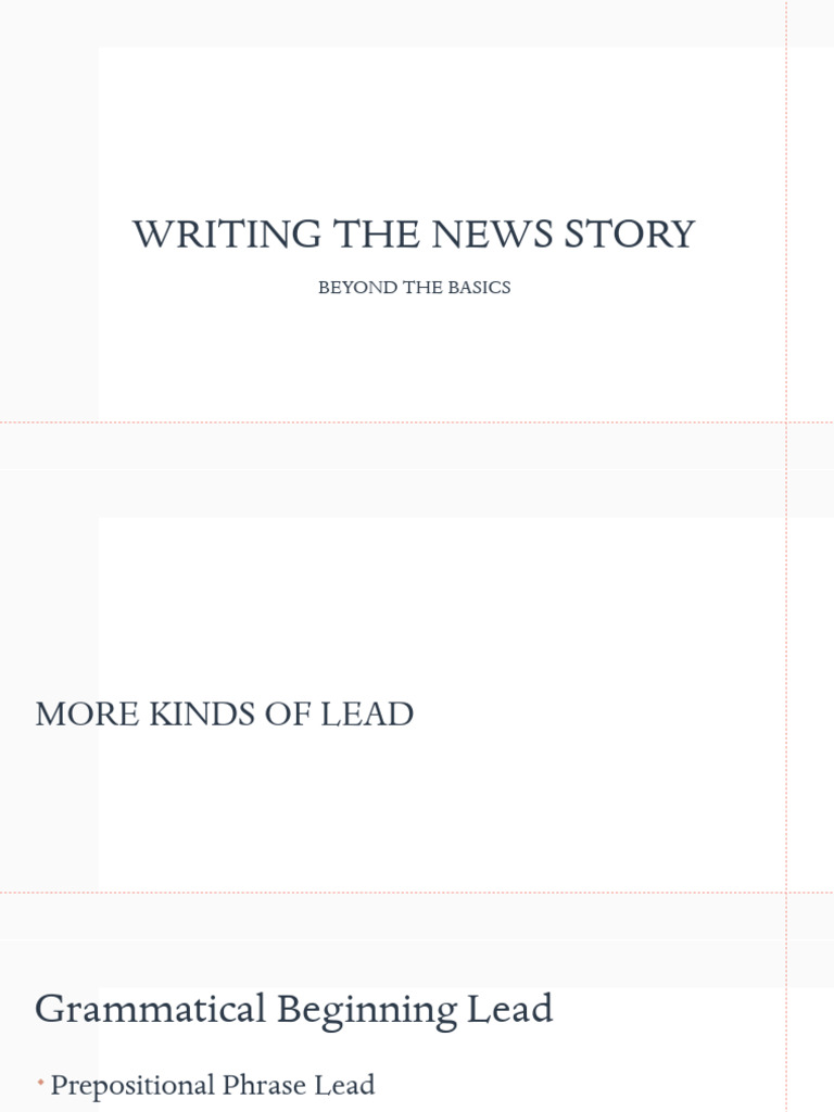 Writing the News Story | PDF | News | Syntax