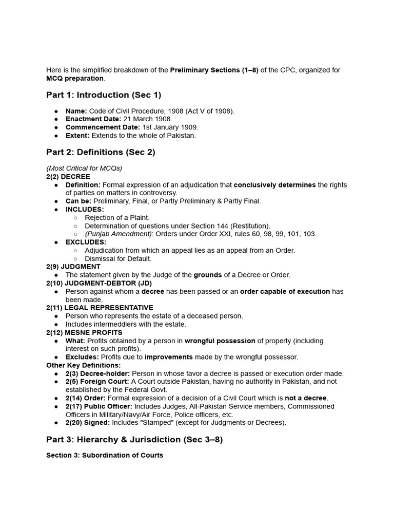 1THE CODE OF CIVIL PROCEDURE, 1908%0A(V of 1908)%0A%5B21....pdf | PDF | Decree | Justice