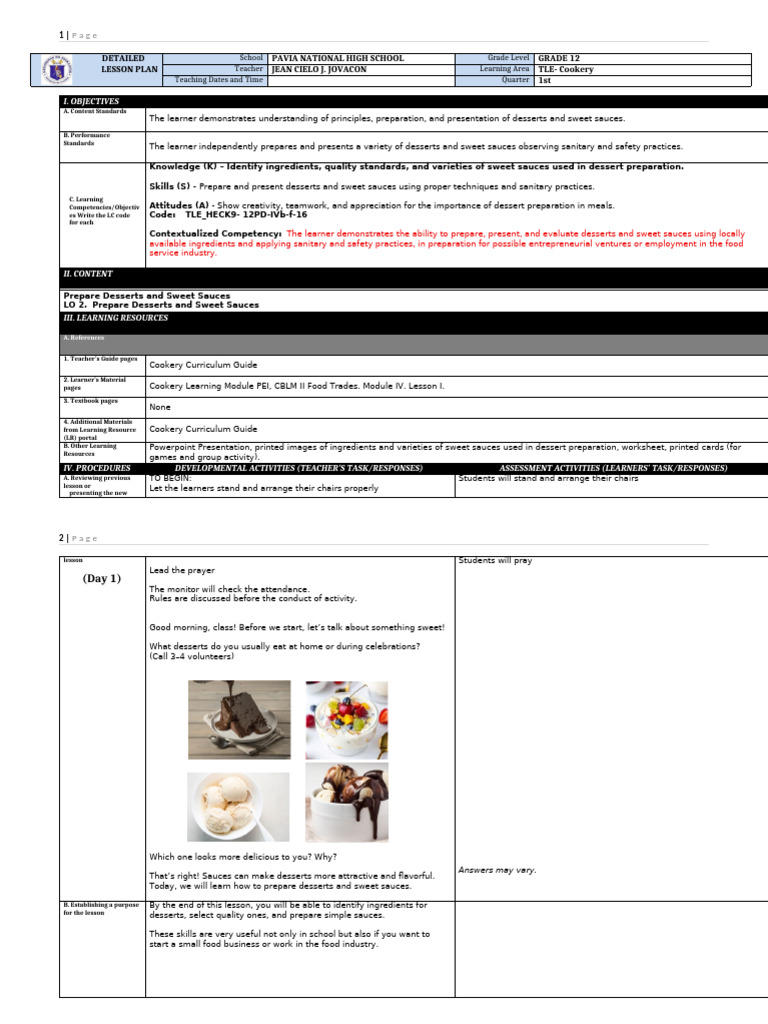 DLP 2 | PDF | Desserts | Sauce