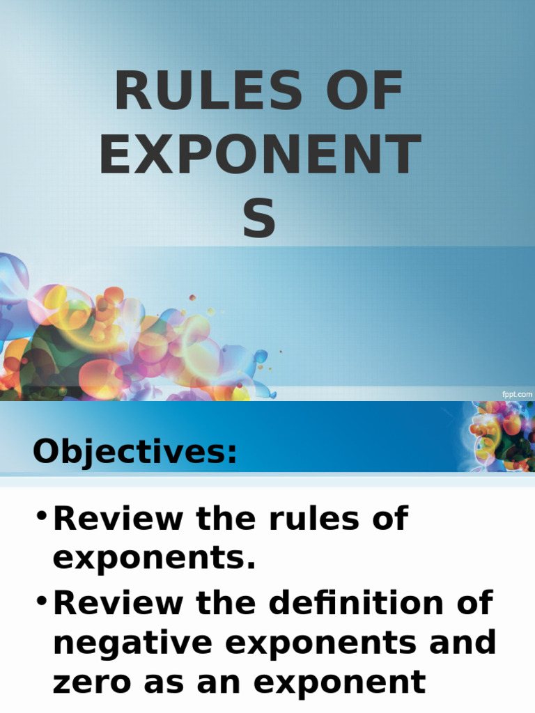 Exponent Rules and Scientific Notation | PDF