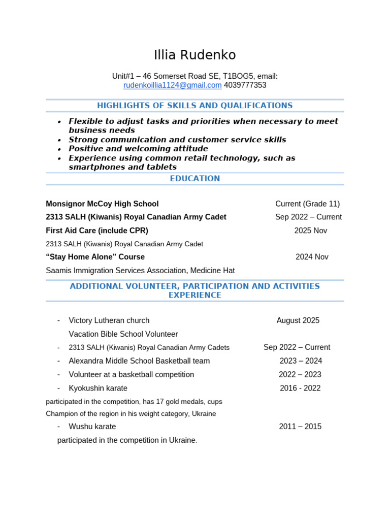 Illia Rudenko: Skills & Experience Summary | PDF