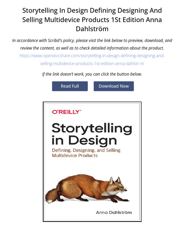 Storytelling in Design Defining Designing and Selling Multidevice ...