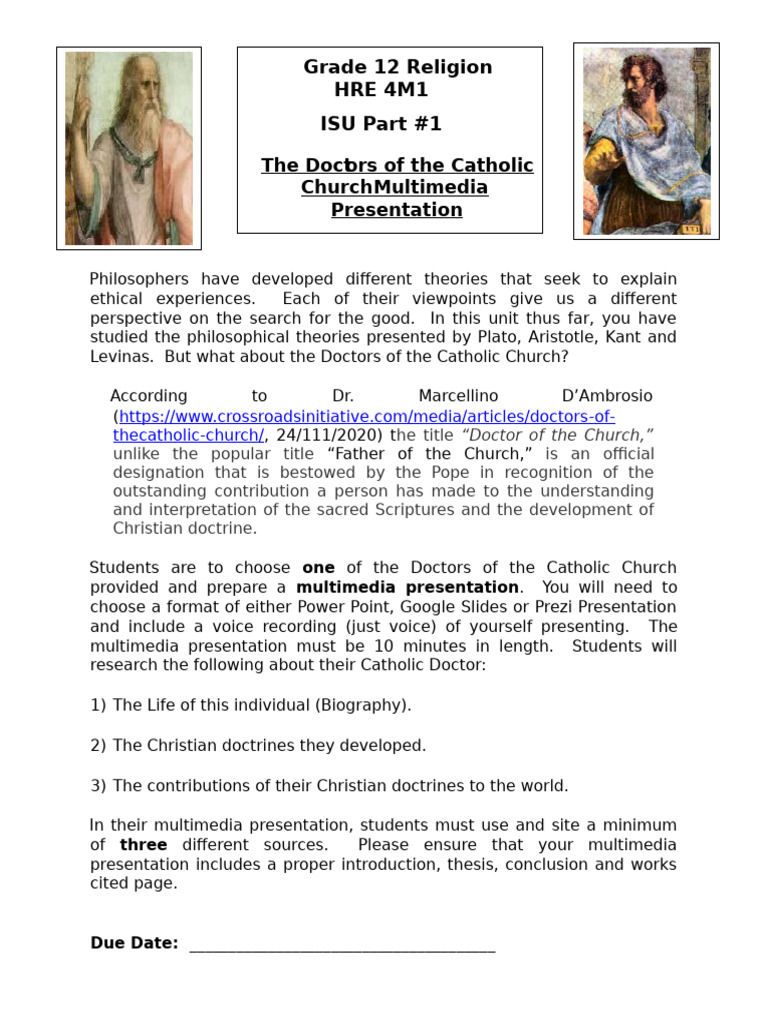 Catholic Church Doctors Presentation Guide | PDF | Knowledge | Thought