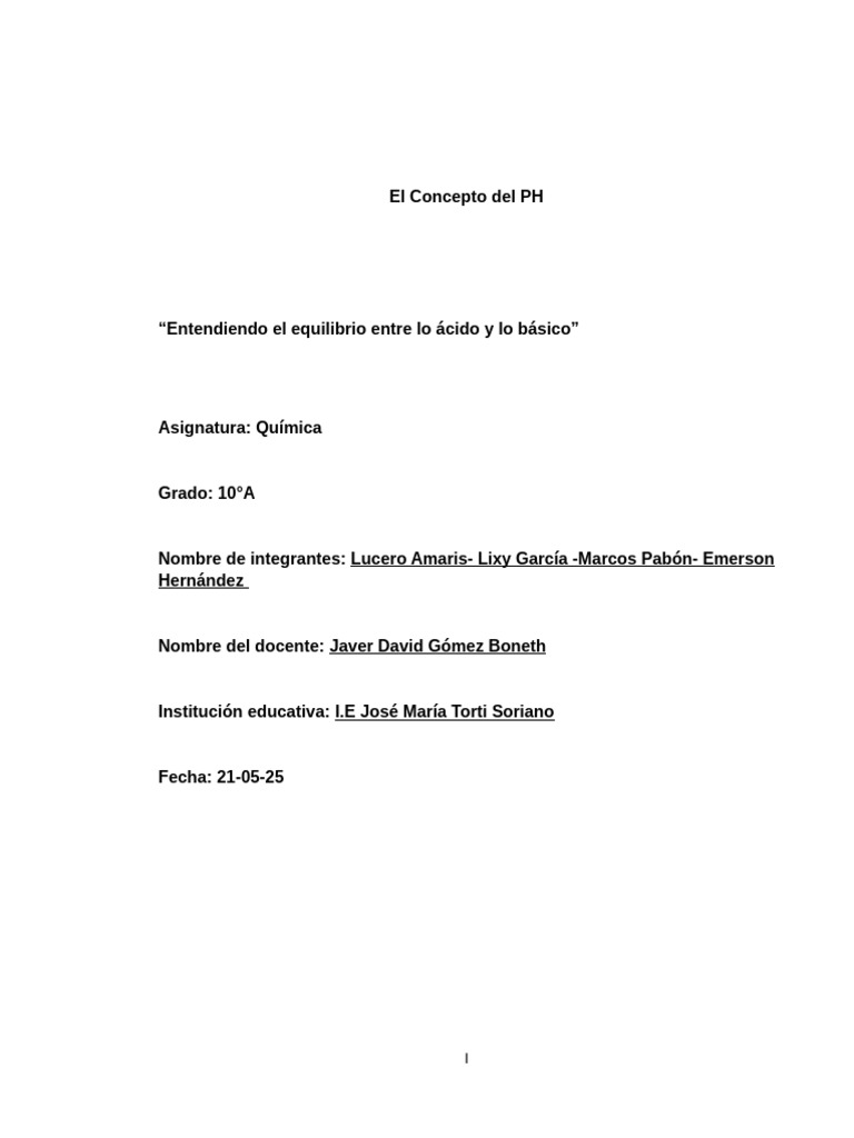 EL CONCEPTO PH | PDF | Ph | Química