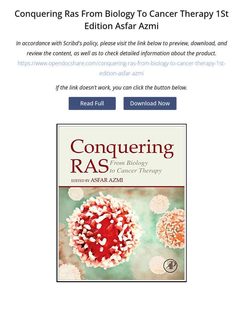 Conquering RAS From Biology to Cancer Therapy 1st Edition Asfar Azmi ...