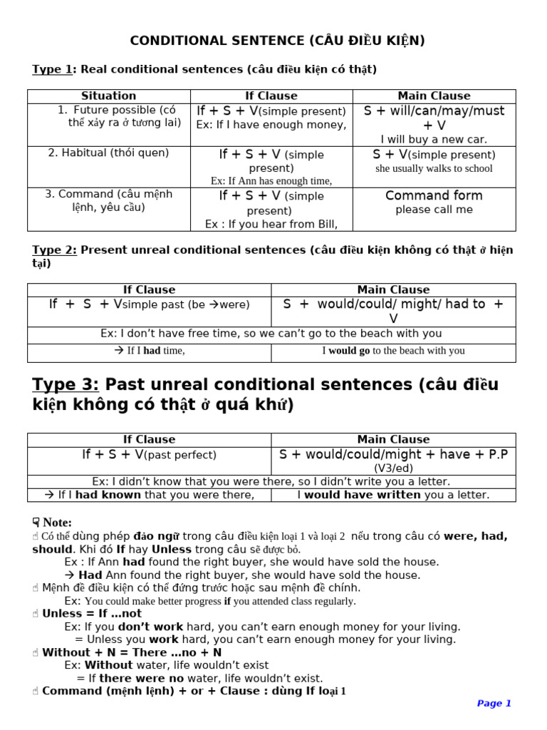 Conditional Sentences 1 | PDF