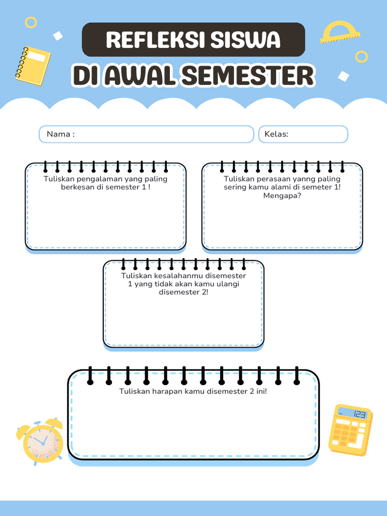 Refleksi Siswa Awal Semester 1 | PDF