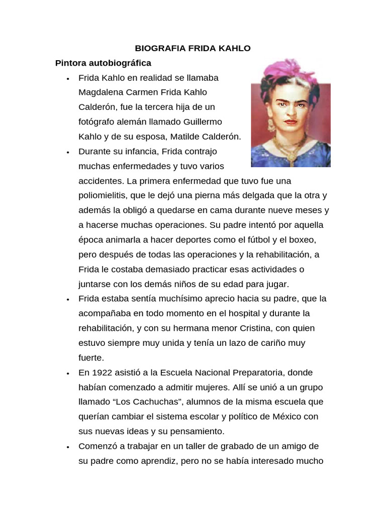 Biografía de Frida Kahlo y Diego Rivera | PDF | Las artes