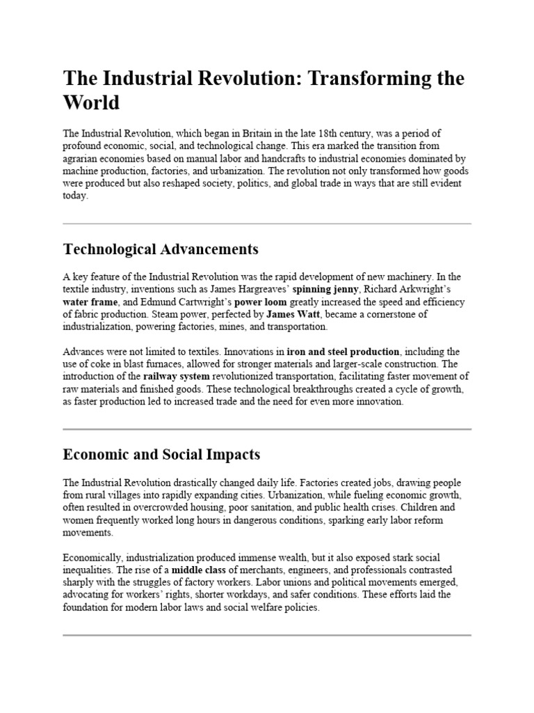 The Industrial Revolution | PDF | Industrial Revolution | Economies