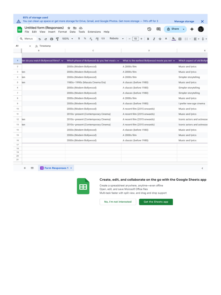 Untitled Form (Responses) - Google Sheets | PDF