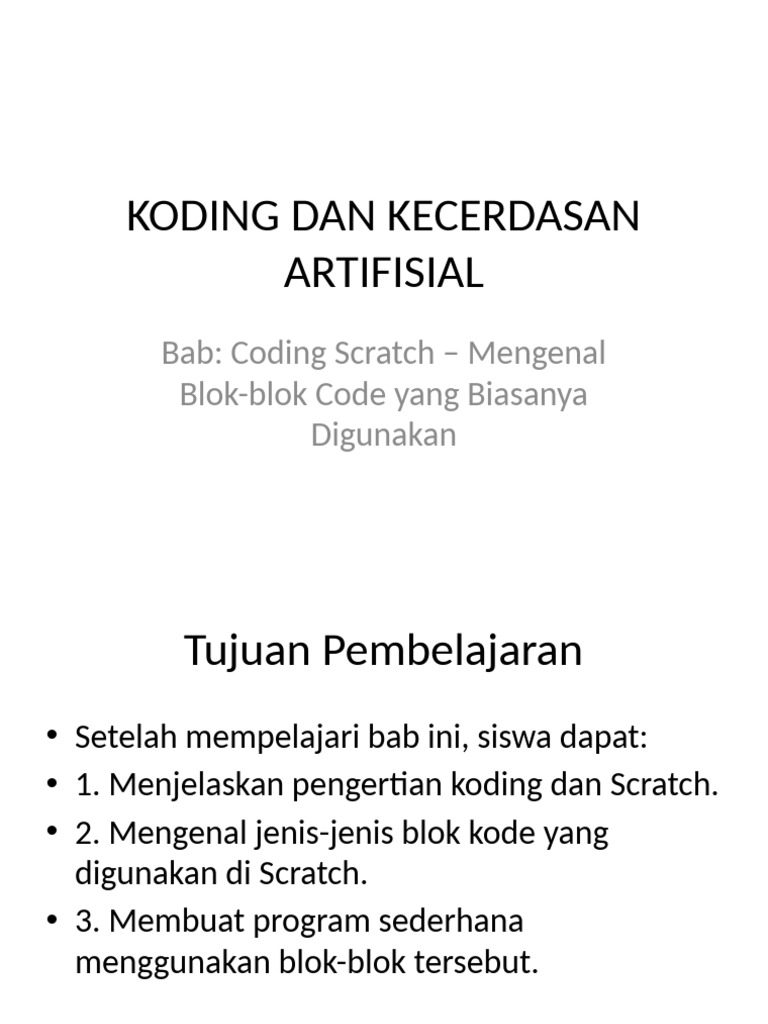 Koding Scratch: Blok Kode dan AI | PDF