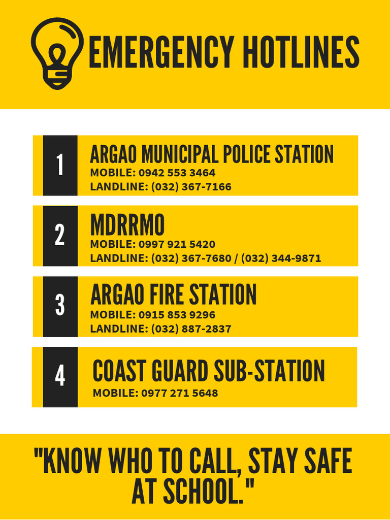 Emergency Contact Numbers for Argao | PDF