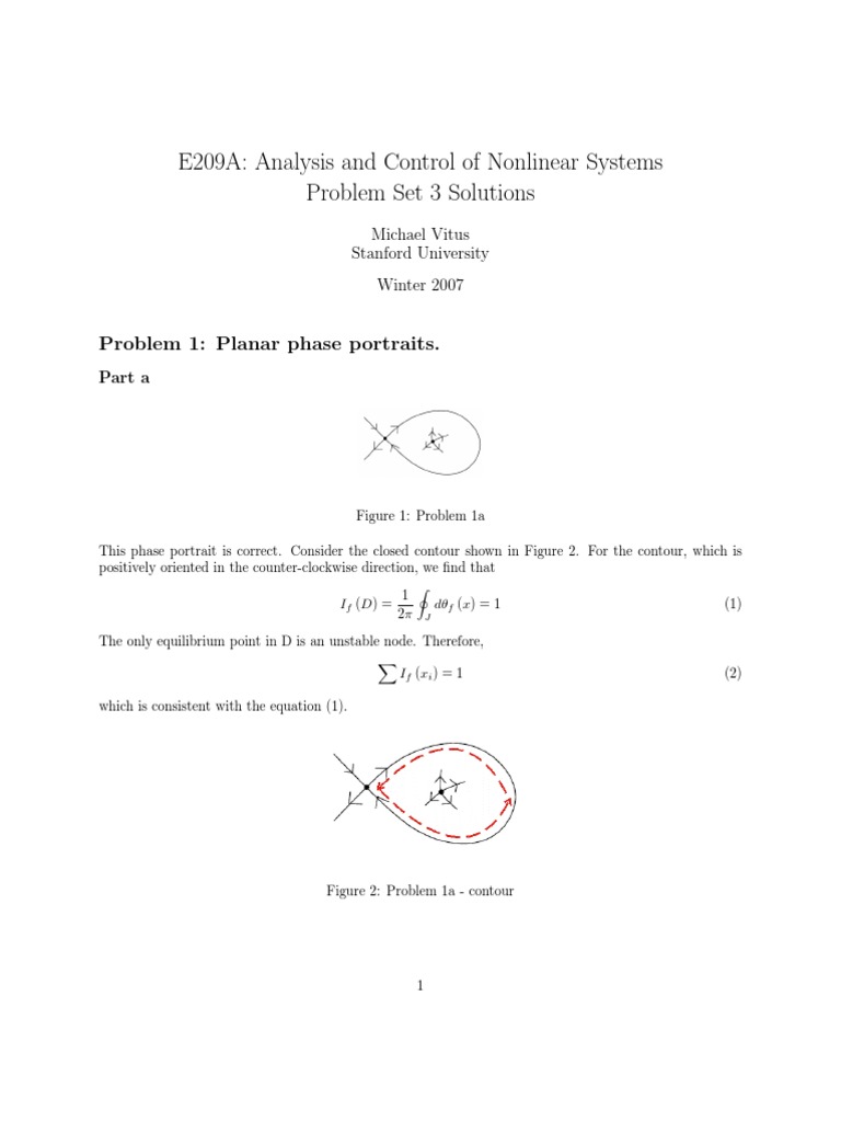 E209a Analysis And Control Of Nonlinear Systems Problem Set 3