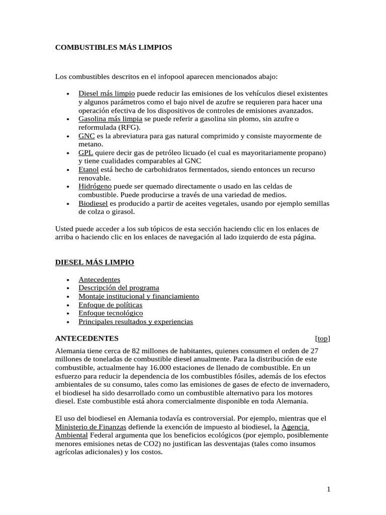 Combustibles Limpios y Biodiesel en Alemania | PDF | Biodiésel ...