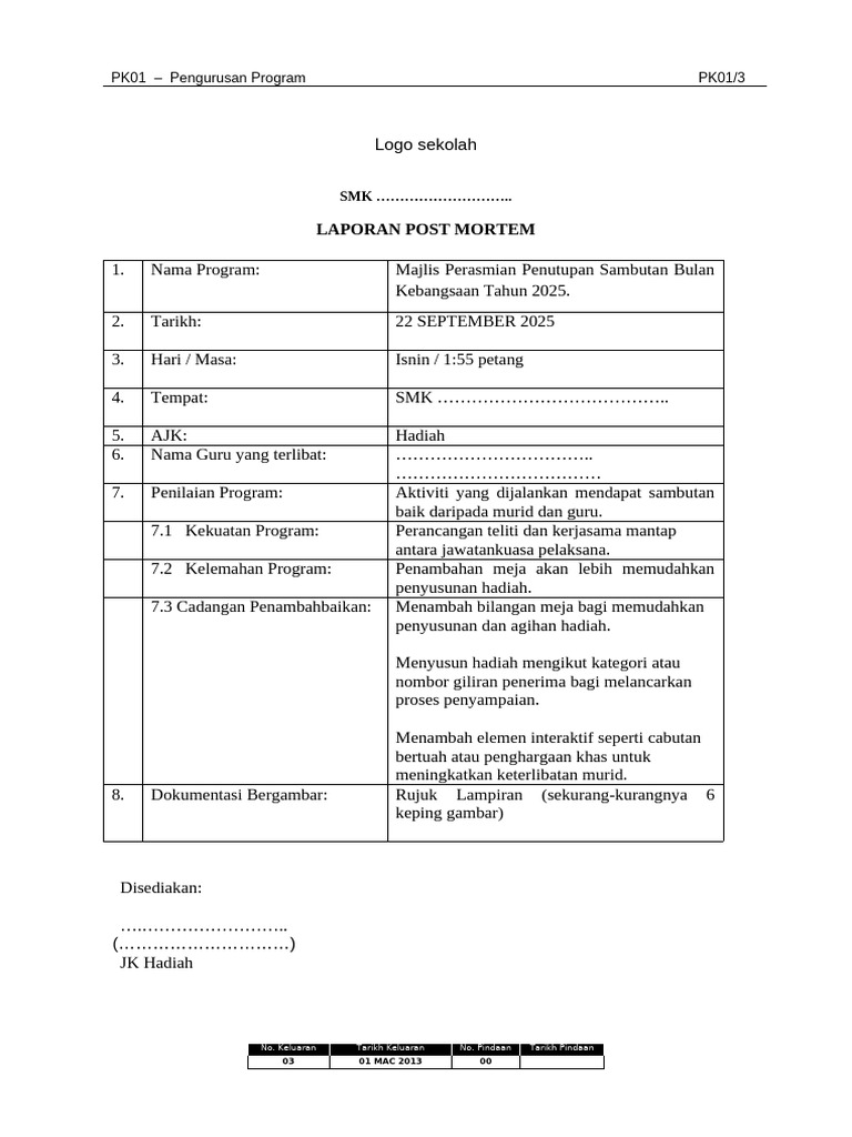 Laporan Post Mortem | PDF