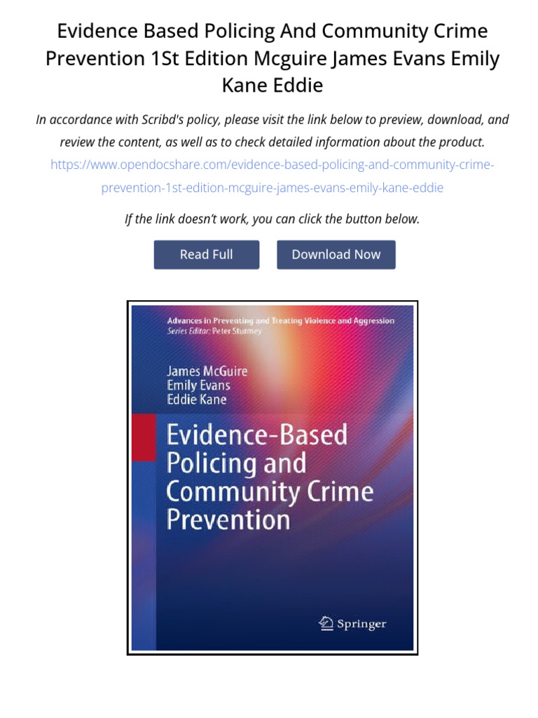 Evidence Based Policing and Community Crime Prevention 1st Edition ...