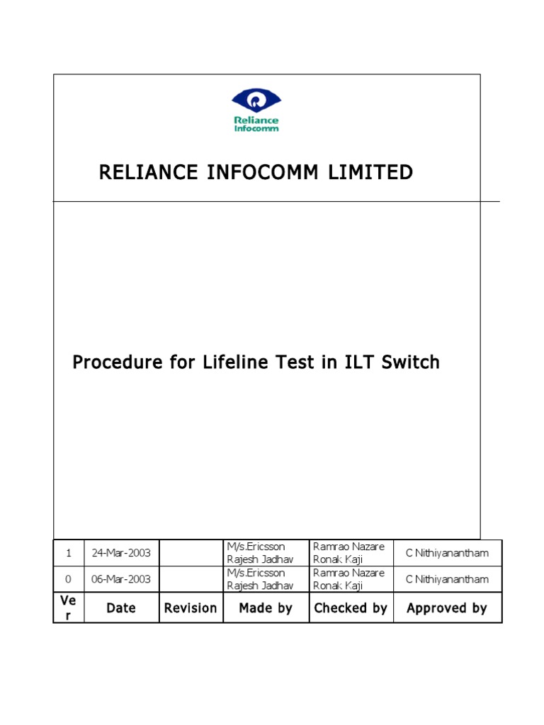 Lifeline Test Procedure | PDF | Computing | Computer Architecture