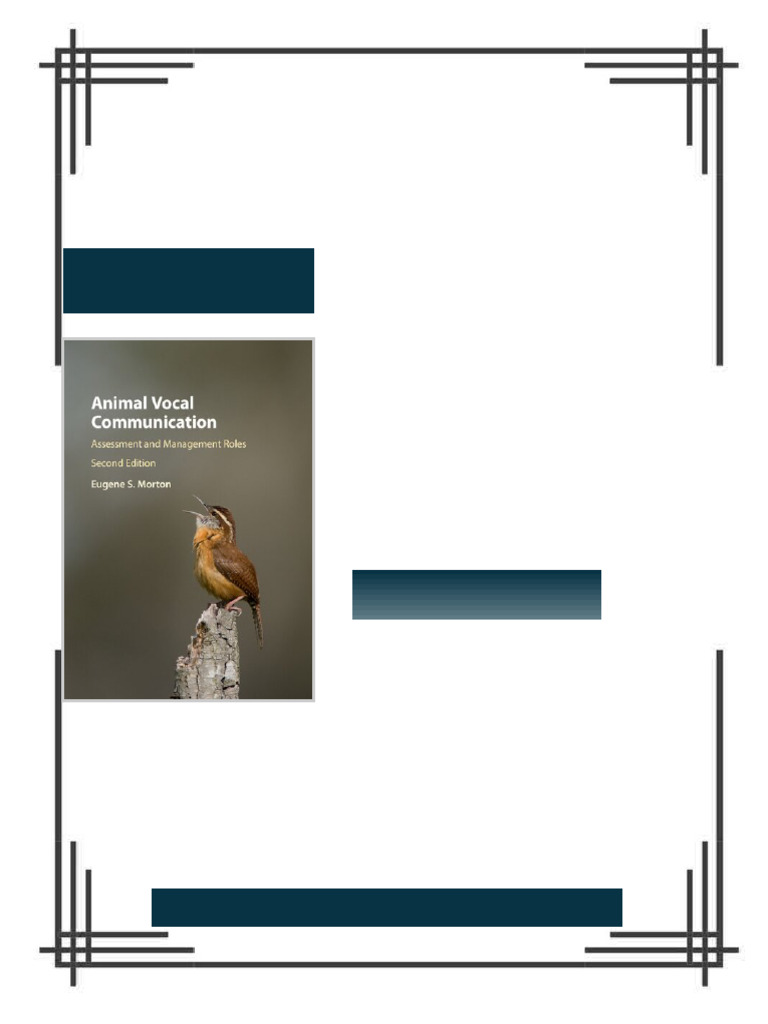 Animal Vocal Communication 2nd Edition Eugene S. Morton eBook mobile ...