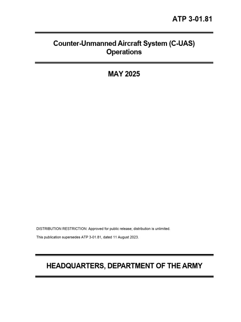 C-UAS Operations Guide ATP 3-01.81 | PDF | Electronic Warfare ...