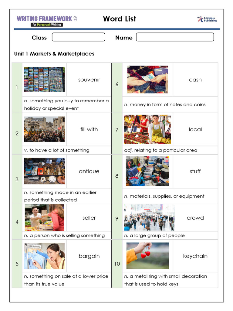 Vocabulary Word List for Various Topics | PDF | Money
