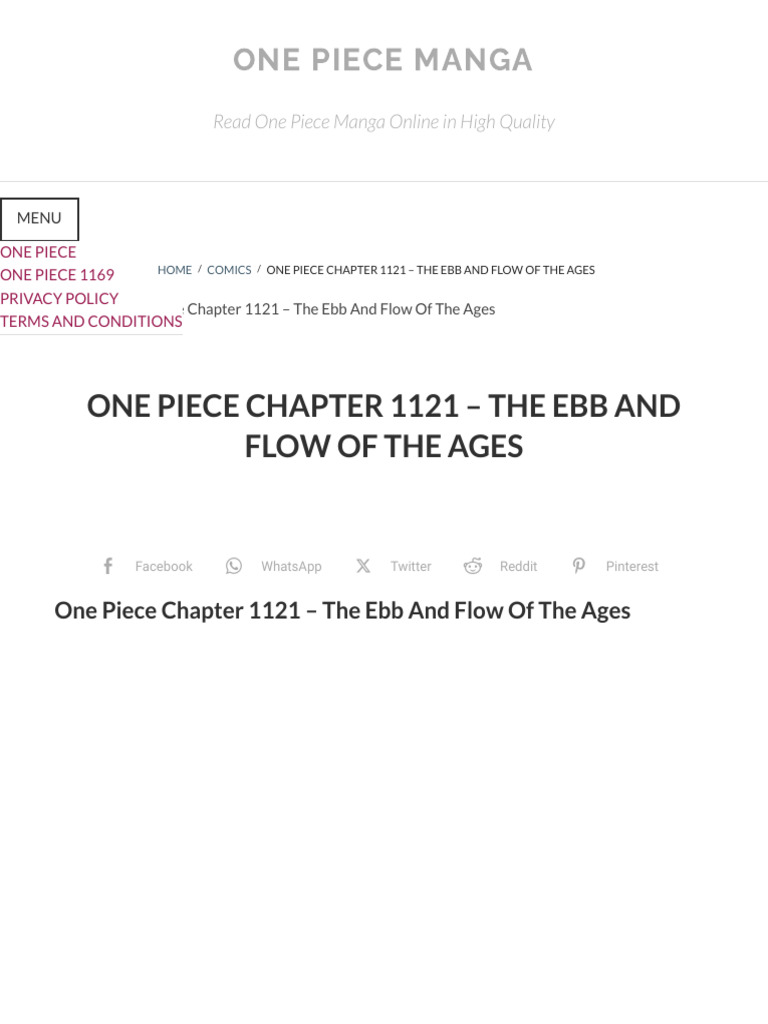 One Piece 1121 - The Ebb And Flow Of The Ages | PDF | Anime And Manga