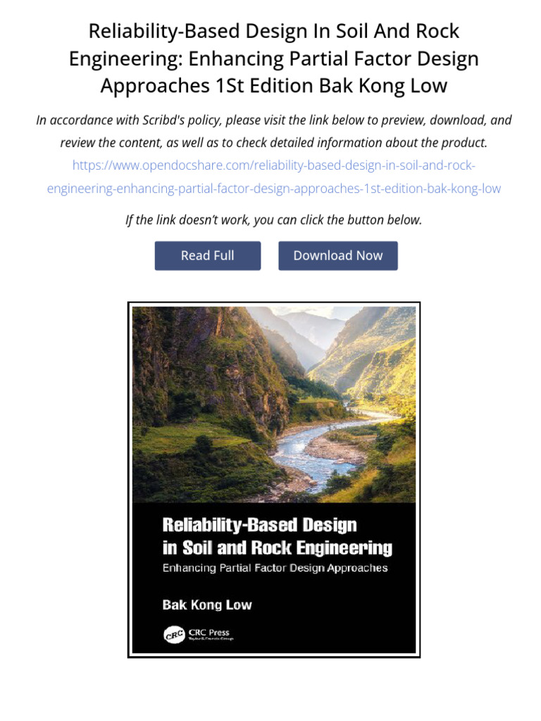 Reliability-Based Design in Soil and Rock Engineering: Enhancing ...