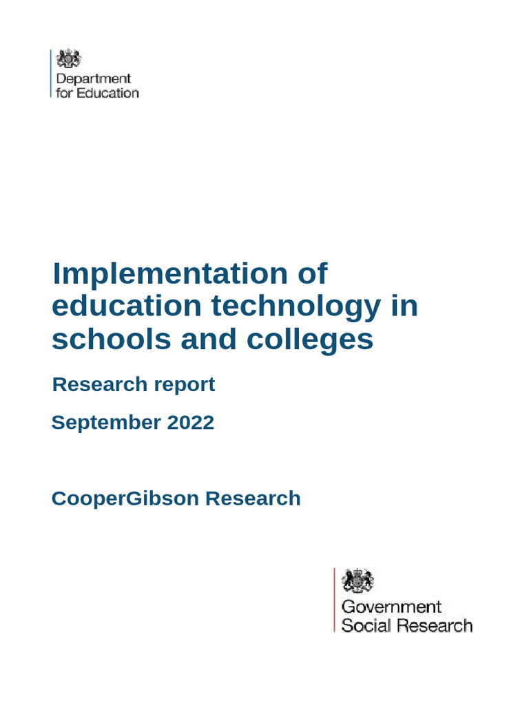 Implementation of Education Technology in Schools and Colleges (1 ...