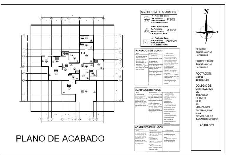 Plano de Acabados Ara 1.0 (1)-Modelo | PDF | Materiales | Materiales de construcción
