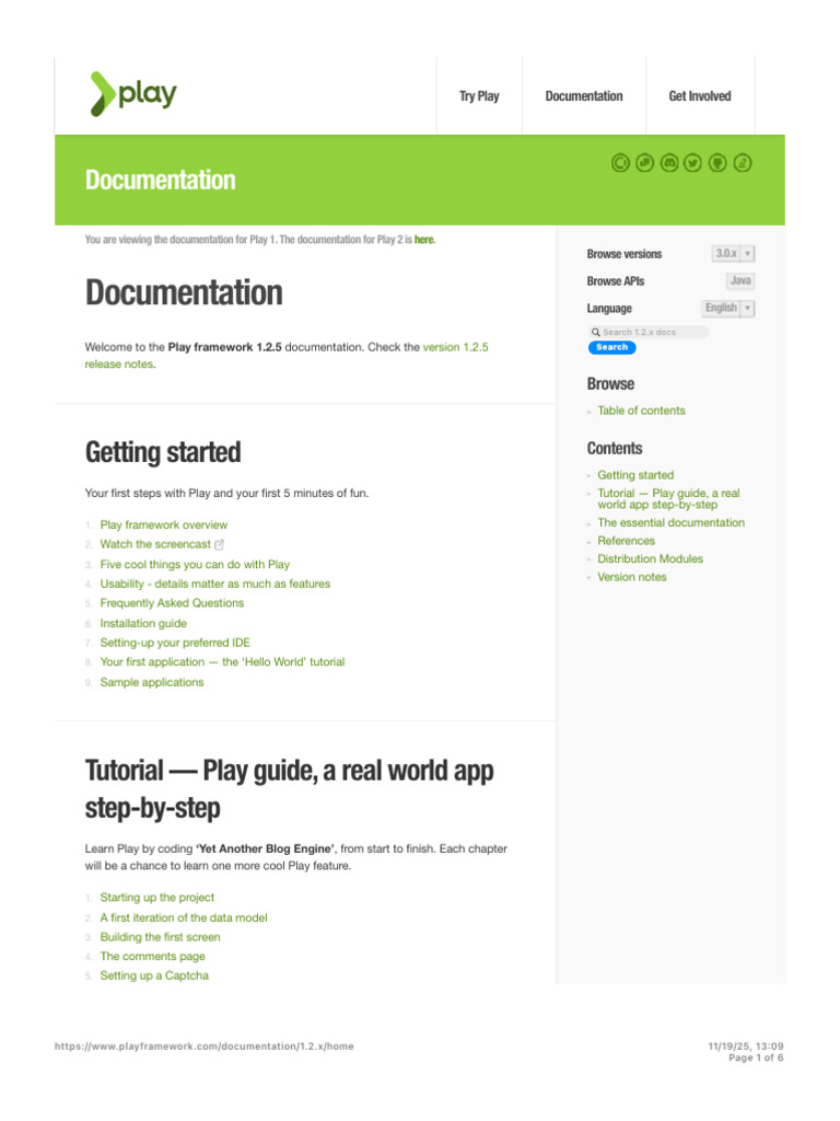 Play Framework 1.2.5 Documentation Guide | PDF | Computing | Software ...