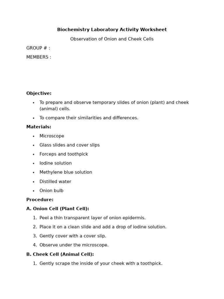Biochemistry Laboratory Activity Worksheet 25 26 | PDF
