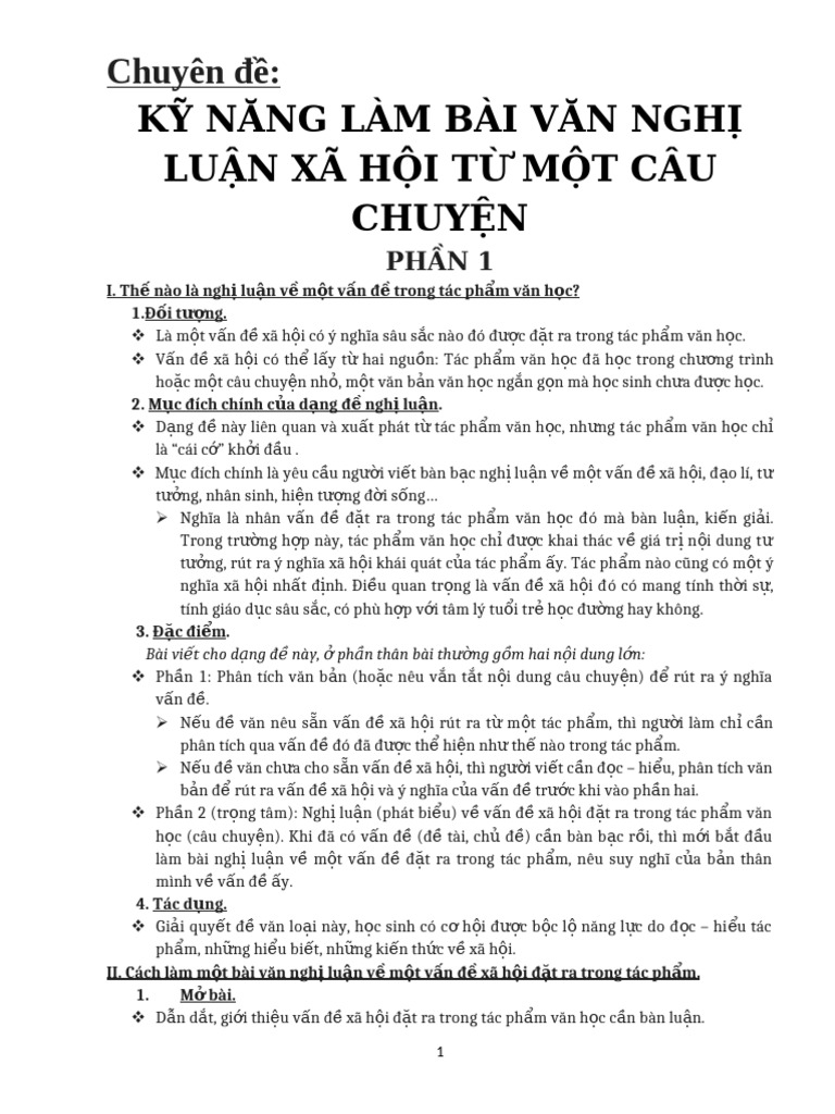 KỸ NĂNG LÀM BÀI VĂN TỪ MỘT CÂU CHUYỆN | PDF