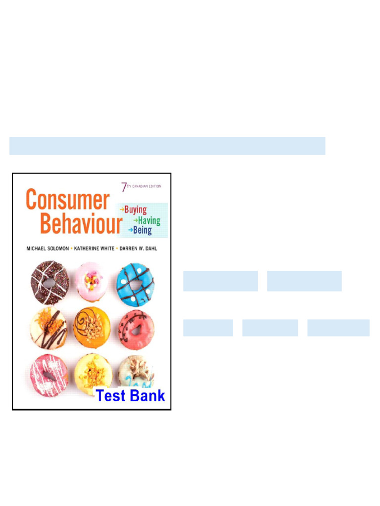 Consumer Behaviour Buying Having and Being Canadian 7th Edition Solomon ...